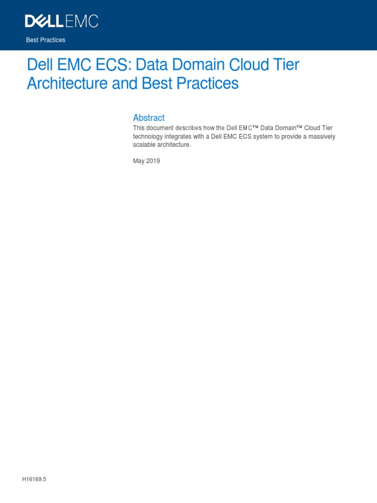 h16169 Ecs and Data Domain Cloud Tier Architecture Guide | PDF | Cloud Computing | Backup