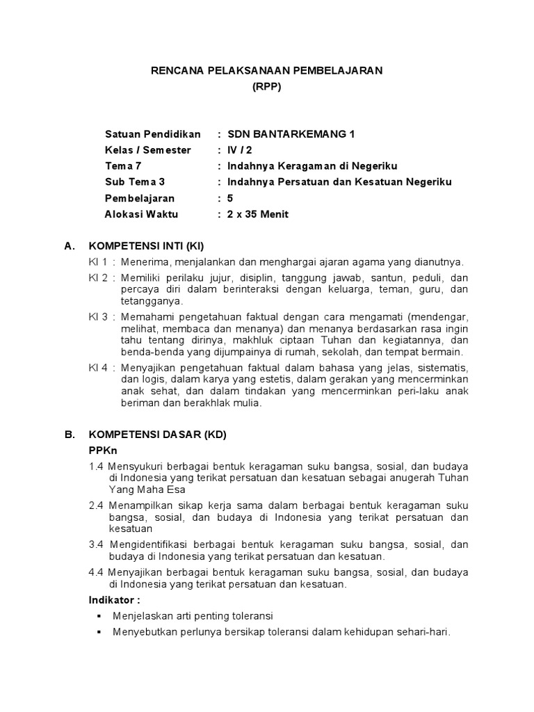 RPP Kelas 4 2 | PDF | Karier & Perkembangan | Seni & Disiplin Bahasa