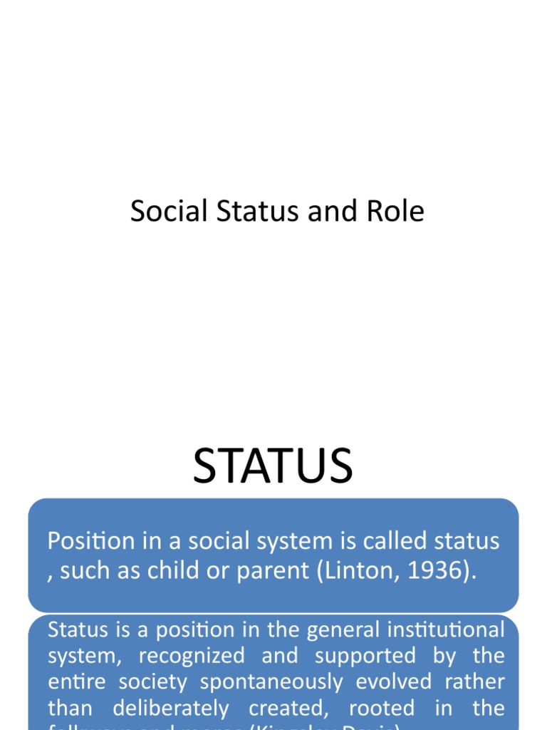 Lecture 5 Social Status and Role | PDF | Social Status | Social Psychology