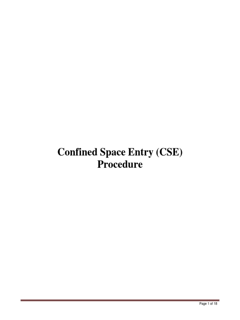 Confined-Space-Entry Procedure | PDF | Workplace | Working Conditions