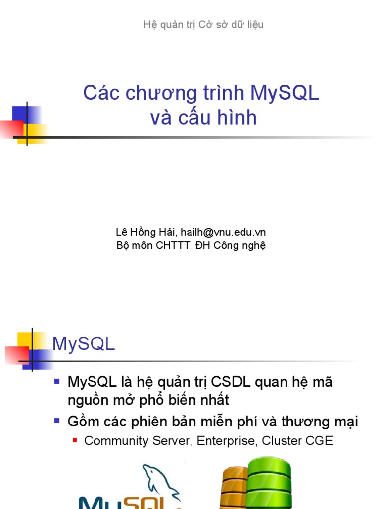 02-Giới Thiệu, Cài Đặt MySQL | PDF