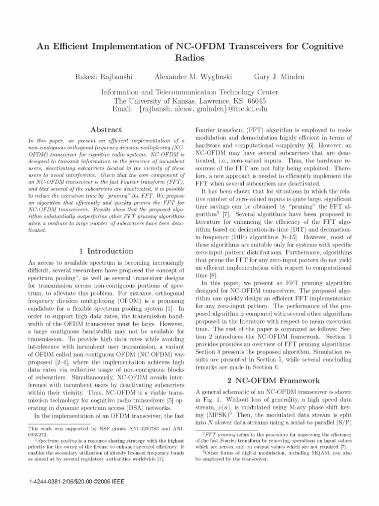 Ieee An Efficient Implementation Of Nc Ofdm Transceivers For Cognitive Crowncom 2006 363452
