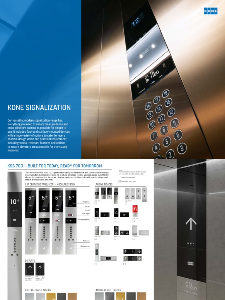 KONE DX Signalization Modernization Brochure tcm90-97582 | PDF | Elevator