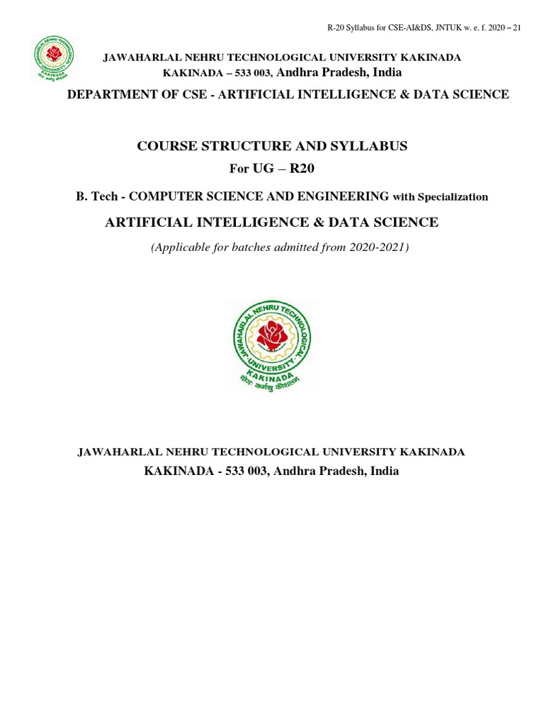CSE-AI&DS - 1&2 YEARS - CS&Syllabus - UG - R20 | PDF | C (Programming Language) | Computer Program