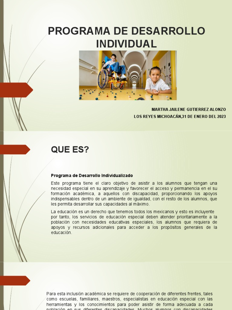 Programa de Desarrollo Individual Ana | PDF | Inclusión (Educación ...