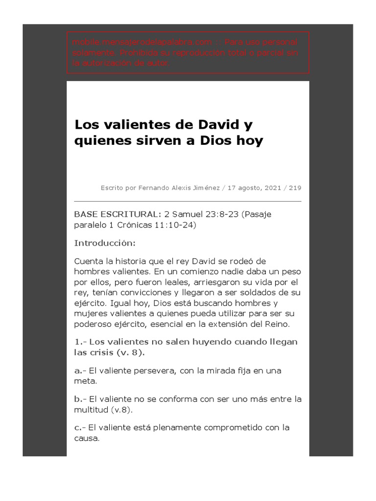 Los Valientes de David | PDF
