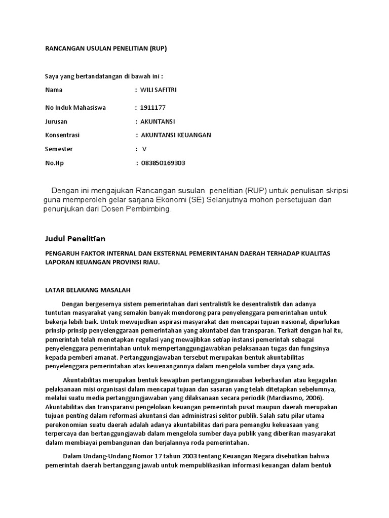 Rancangan Usulan Penelitian-7 | PDF