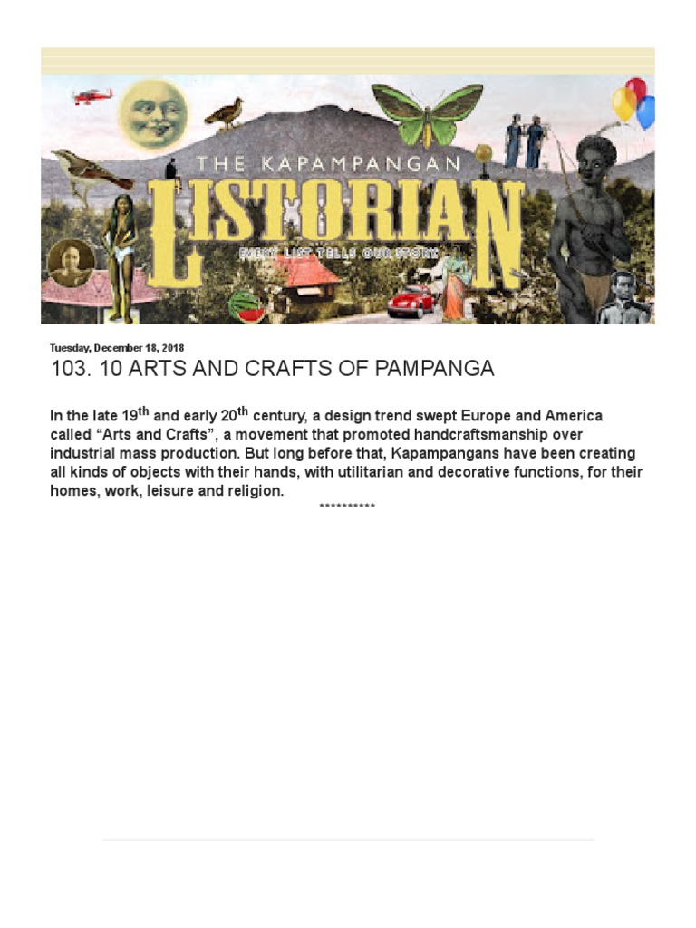The Kapampangan Listorian - 103. 10 ARTS AND CRAFTS OF PAMPANGA | PDF ...