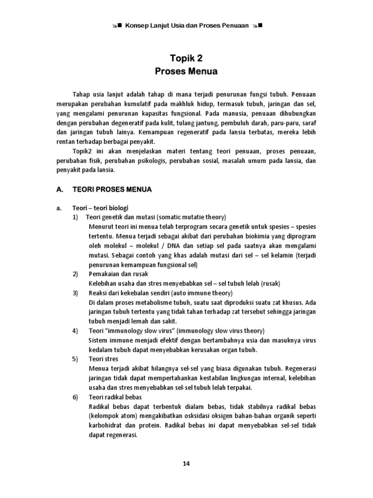Materi Proses Menua | PDF