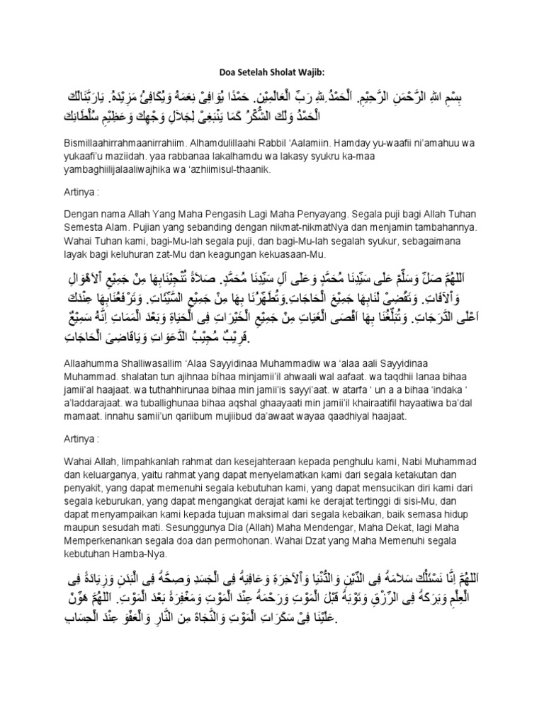 Doa Setelah Sholat Wajib | PDF