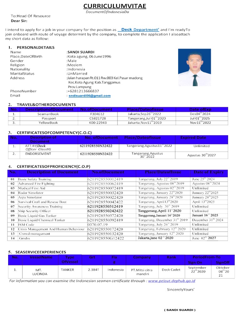 CV Sandi Suardi | PDF