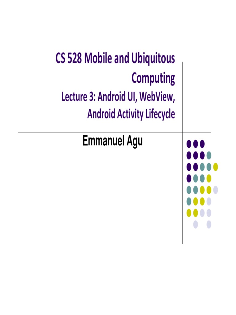 Lecture 03 | PDF | Mobile App | Android (Operating System) Lecture 03 | PDF | Mobile App | Android (Operating System)