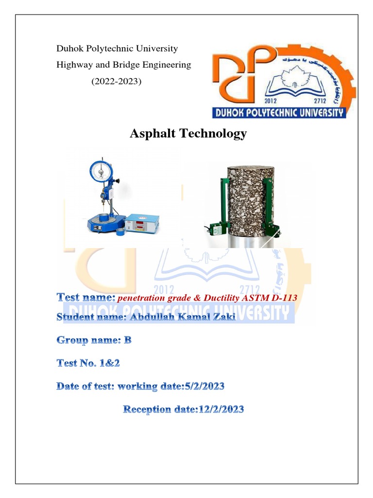 Analysis of Asphalt Properties and Testing Methods for Penetration ...