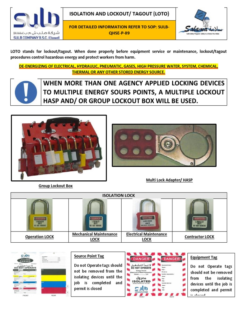 LOTO Procedures for Energy Isolation | PDF | Technology & Engineering