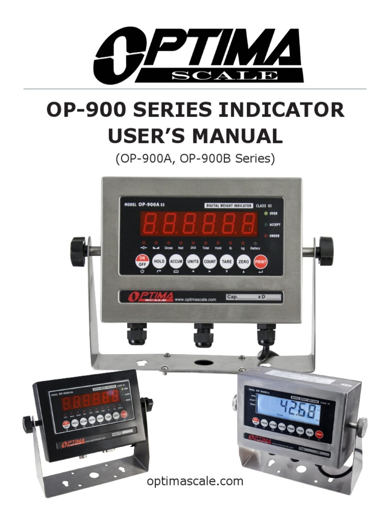User's Manual for the OP-900 Series Weighing Indicator | PDF ...