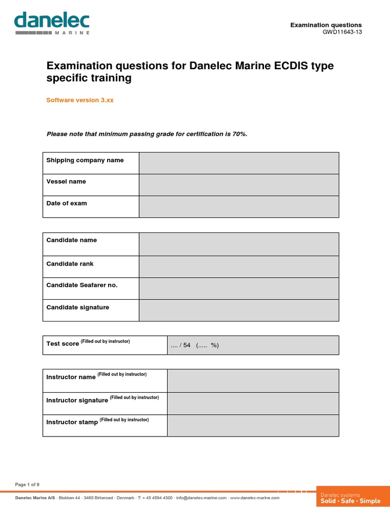 ECDIS Type-Specific Exam Questions | PDF | Cursor (User Interface ...