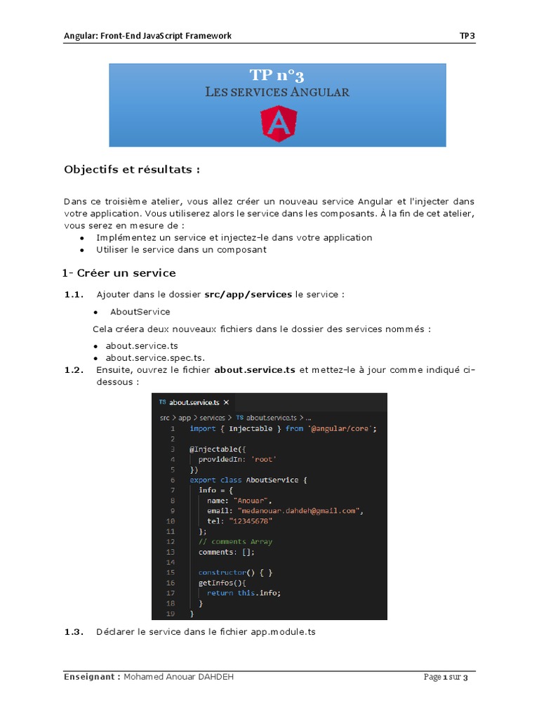 TP3 - Angular (Service) | PDF
