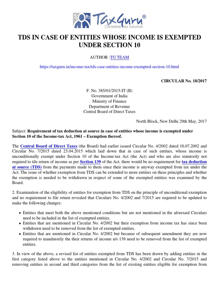 TDS Exemption for Government Entities | PDF | Income Tax | Tax Exemption