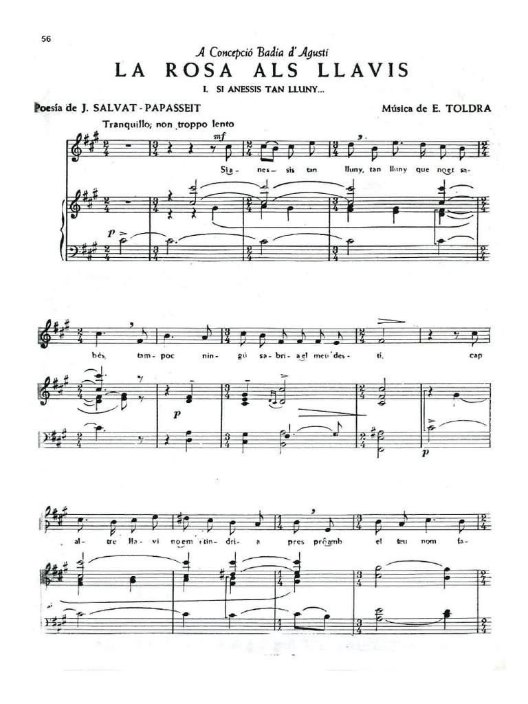 Toldra - La Rosa Als Llavis | PDF