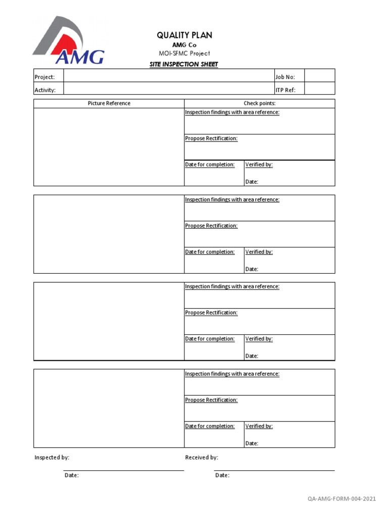 Quality Plan: Project: Job No: Activity: ITP Ref | PDF