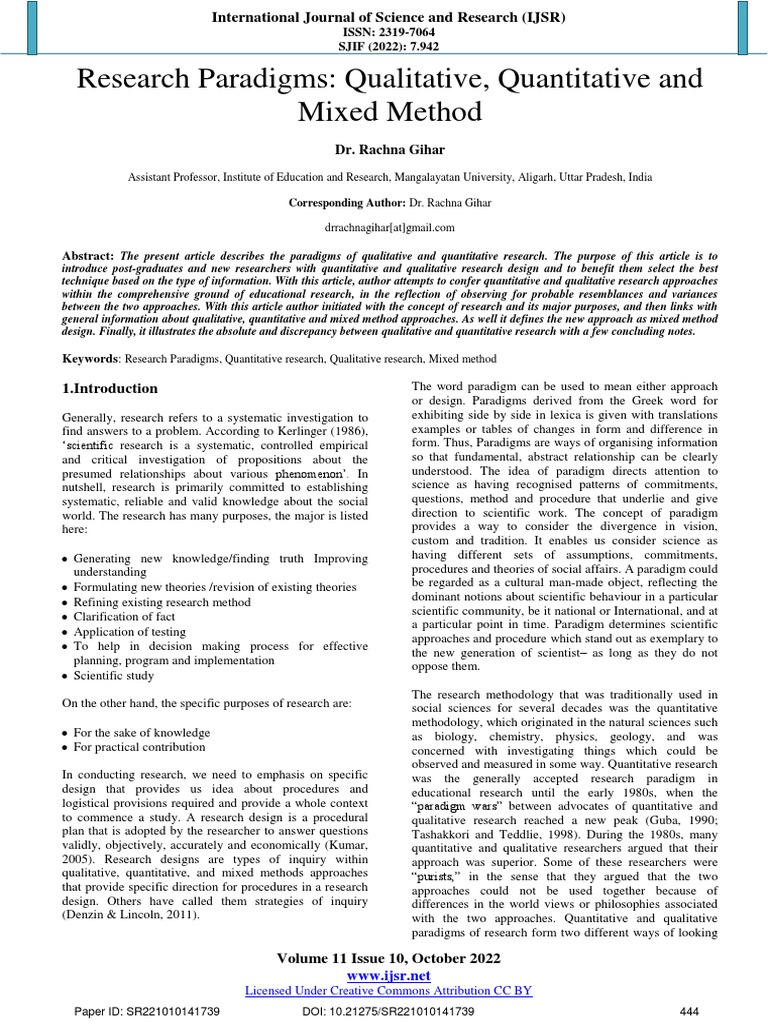 SR 221010141739 | PDF | Quantitative Research | Methodology