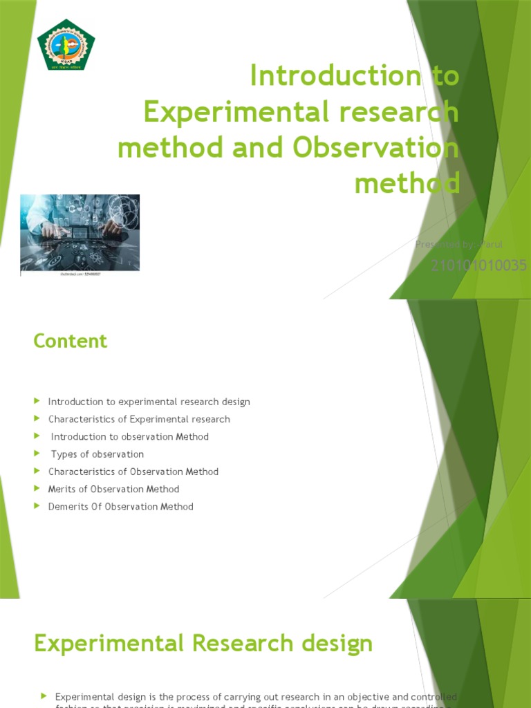 Observation Method and Experimental Research Method | PDF | Experiment ...