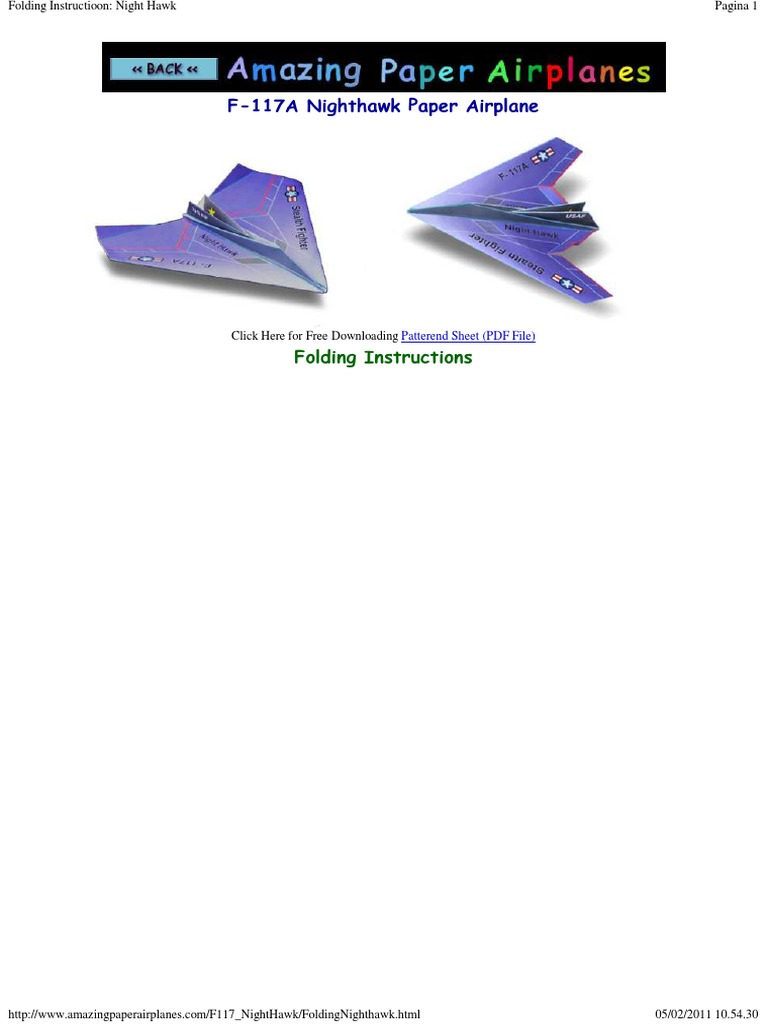 Folding Instructioon - Night Hawk | PDF | Vehicle Design | Aerospace ...