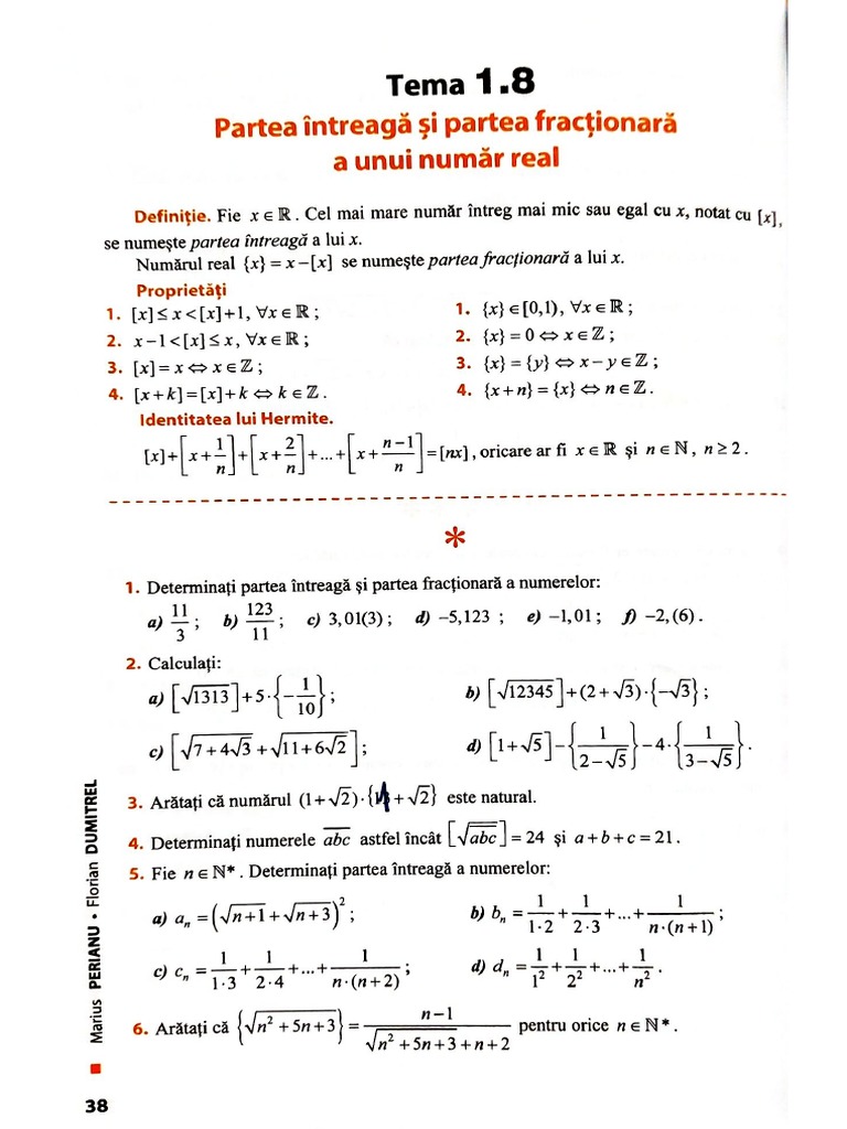 Partea Întreaga NR Real | PDF