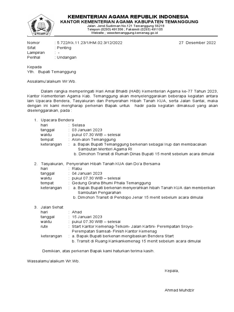 Undangan Upacara Bupati & Tamu Vip | PDF