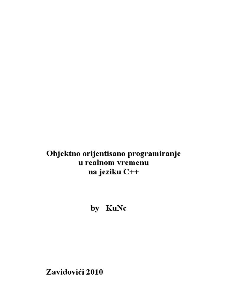 Objektno Orijentisano Programiranje U Realnom Vremenu Na Jeziku C++ | PDF
