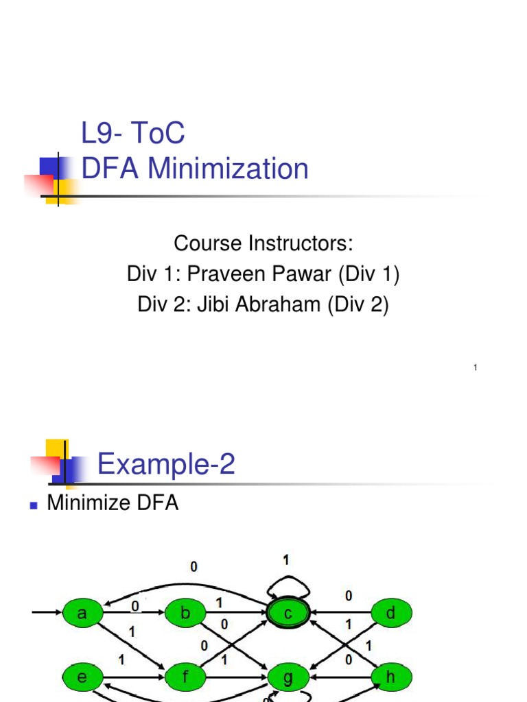 L10-DFA Minimization | PDF