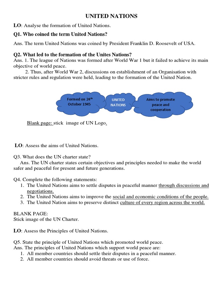 United Nations Notes | PDF | United Nations | International Relations