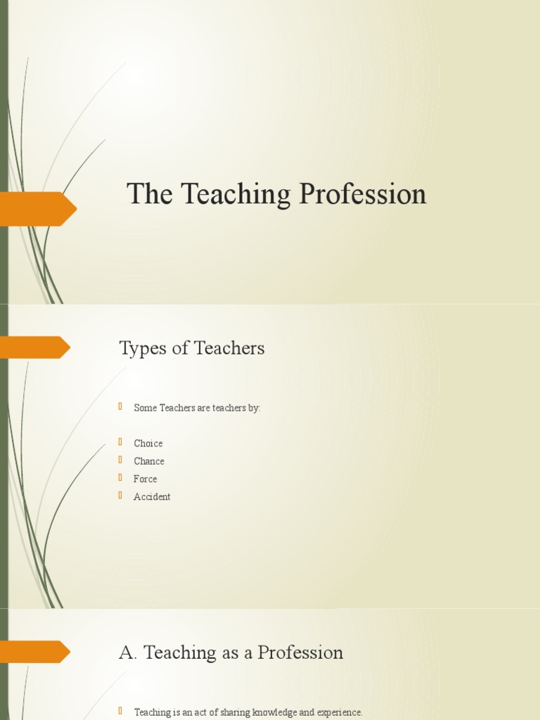 The Teaching Profession | PDF | Profession | Cognition