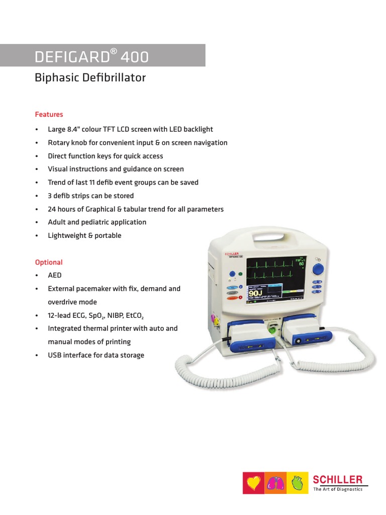 Schiller Defigard 400 Defibrillator | PDF | Electrocardiography ...