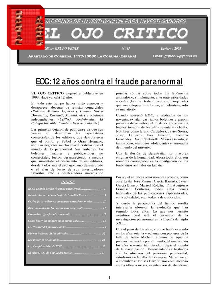 EOC El Ojo Crítico 45 (Invierno 2005) | PDF