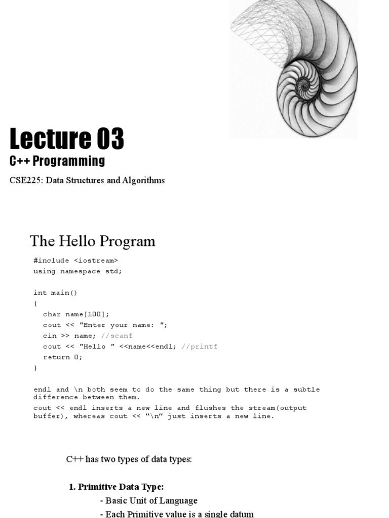 Cse225 Lecture03 Cplusplus Pdf Class Computer Programming Programming 8348