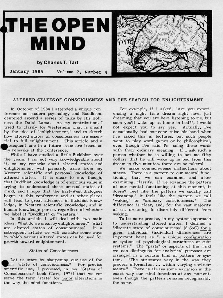 Essay - Altered States of Consciousness and The Search For ...