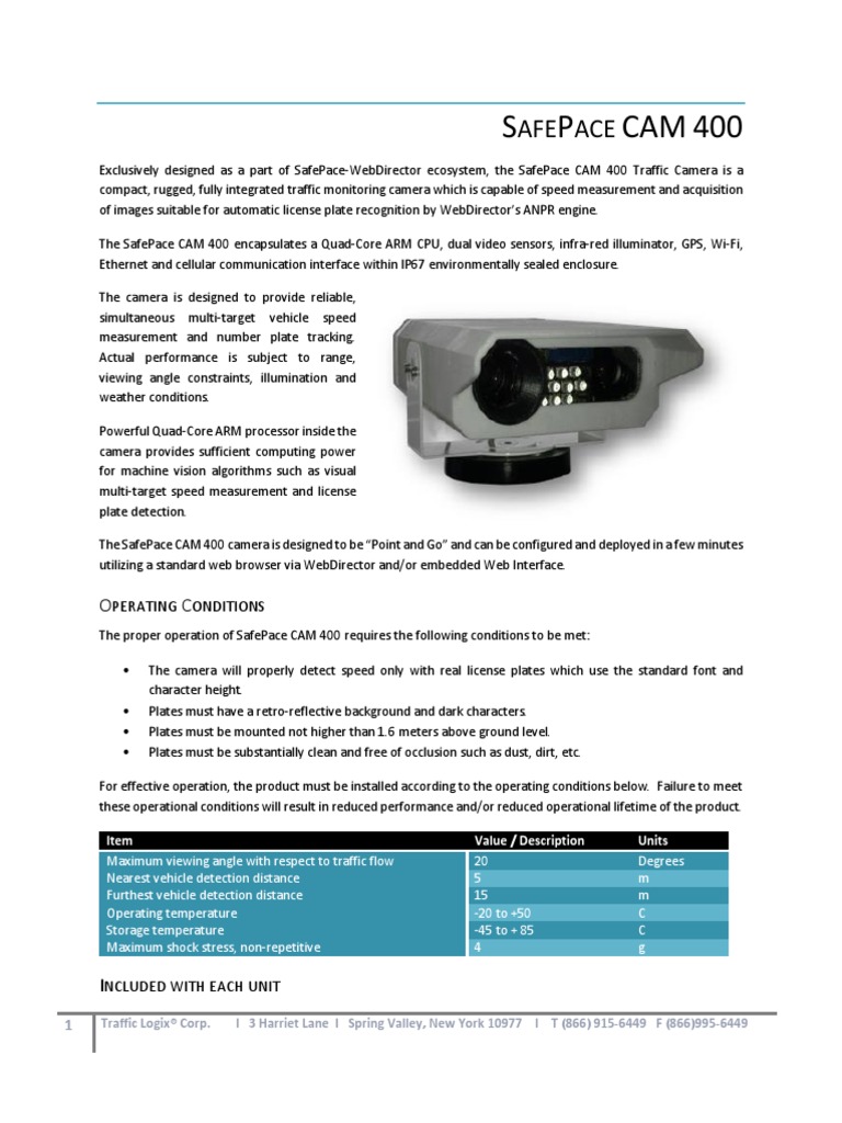 SafePace CAM 400 LN Ver 5 | PDF | Camera | Computer Engineering
