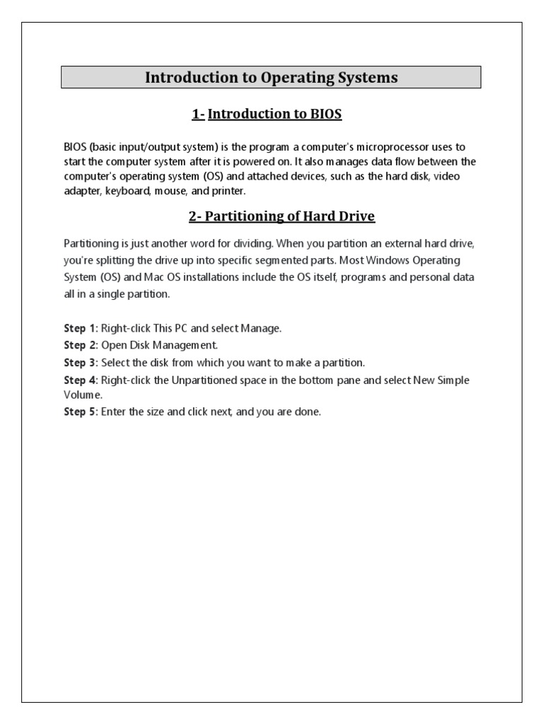 Introduction To Operating Systems | PDF | Microsoft Windows | Operating System