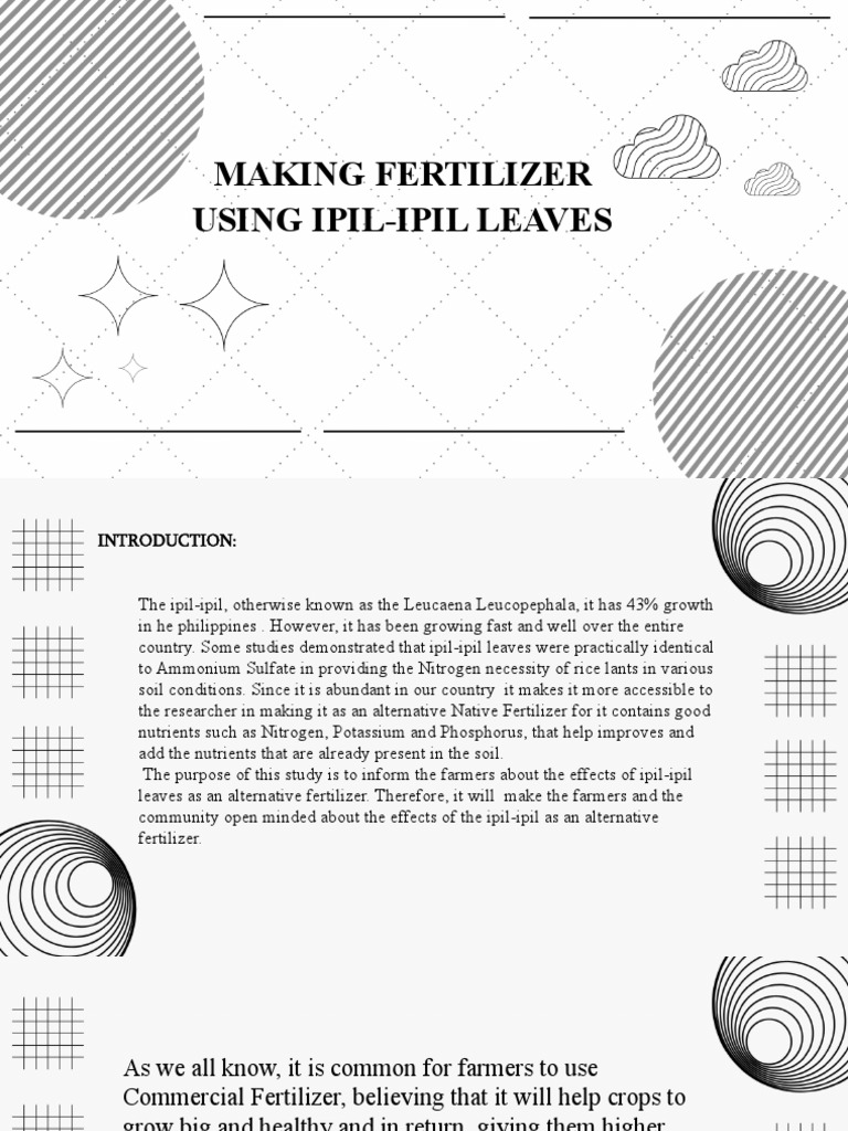 Ipil-Ipil Leaves as Organic Fertilizer | PDF | Fertilizer | Plant Nutrition