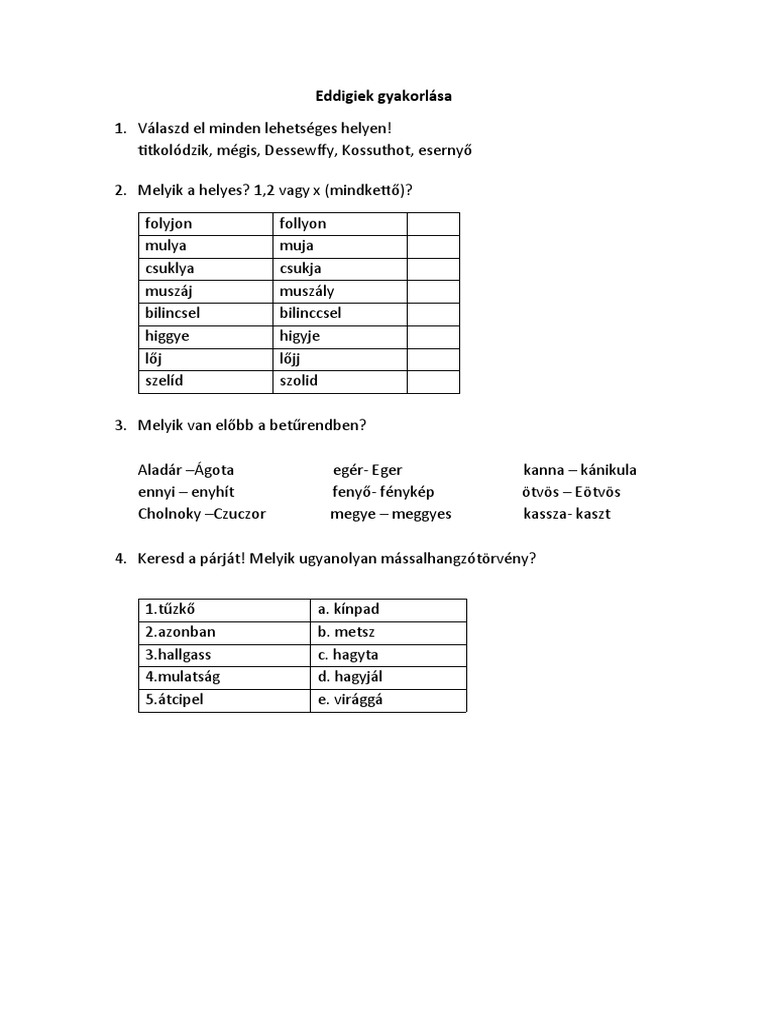 5.-Es Anyag Gyakorlása | PDF