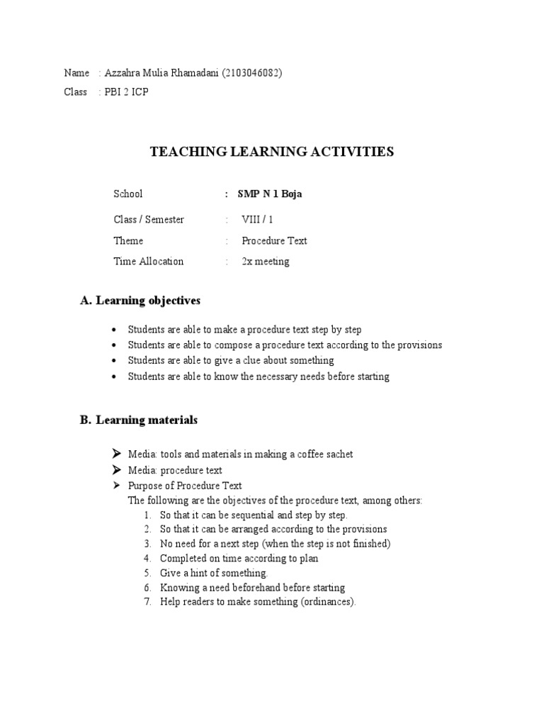Lesson Plan Project Based Learning & Genre Based Learning | PDF ...
