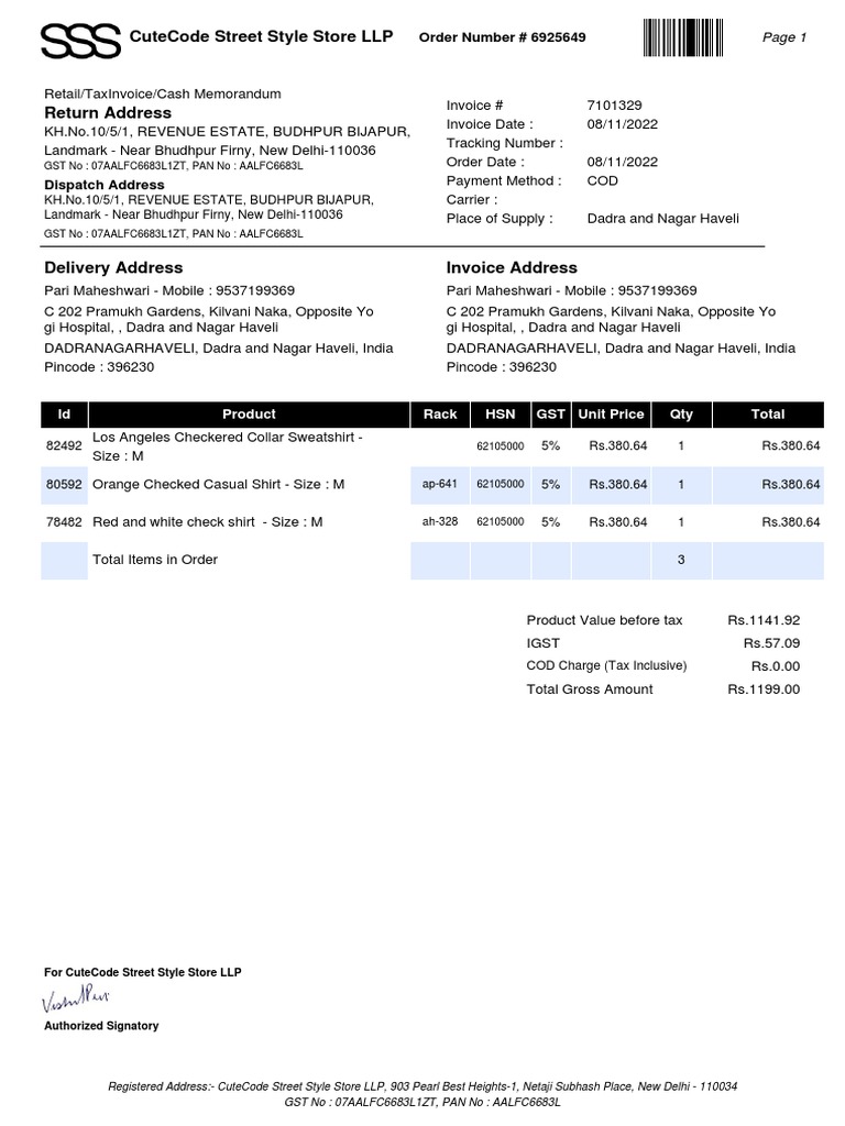 Invoice 7101329 | PDF | Trade | Economies