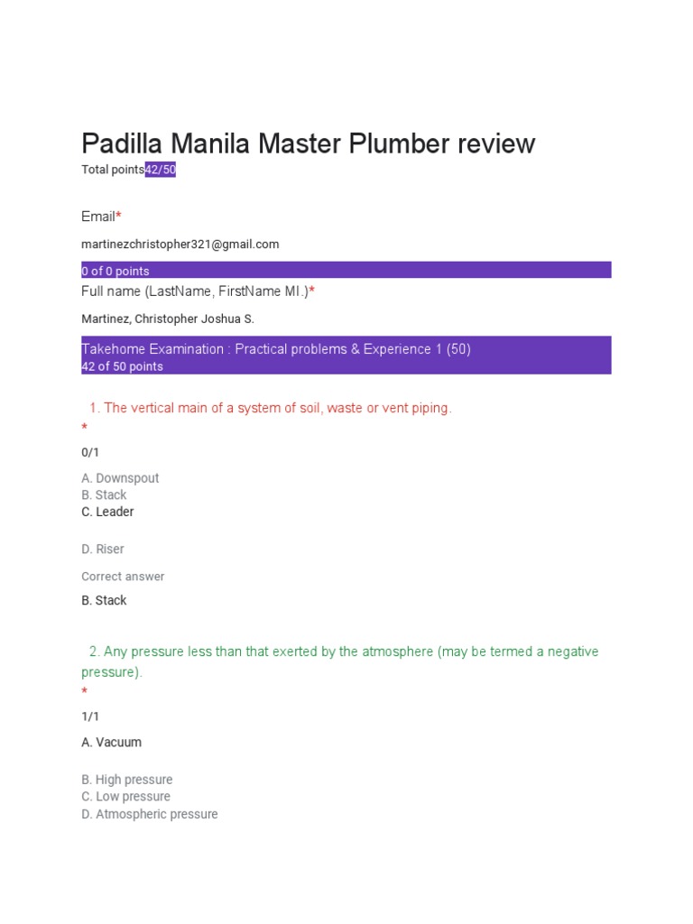 Takehome Exam Ppe 1 Pdf Plumbing Sanitary Sewer