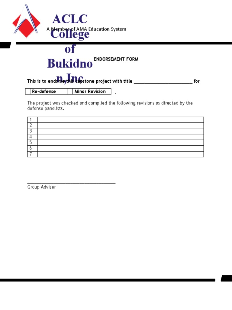 Endorsement Letter Capstone | PDF