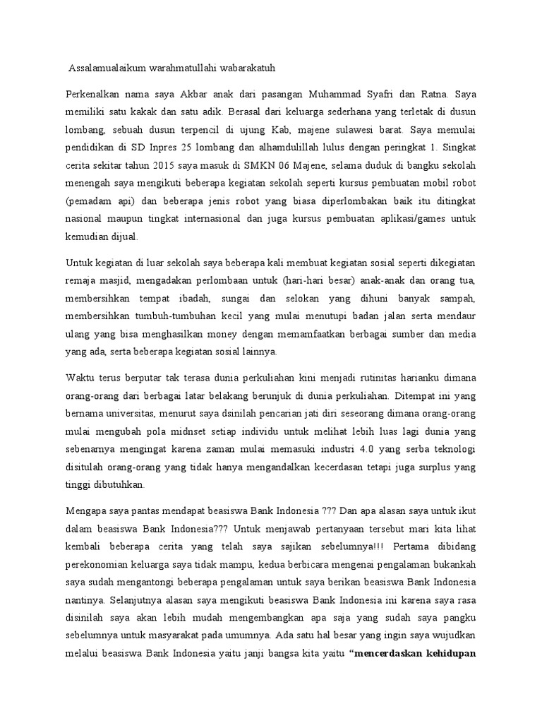 Contoh Motivation Letter | PDF