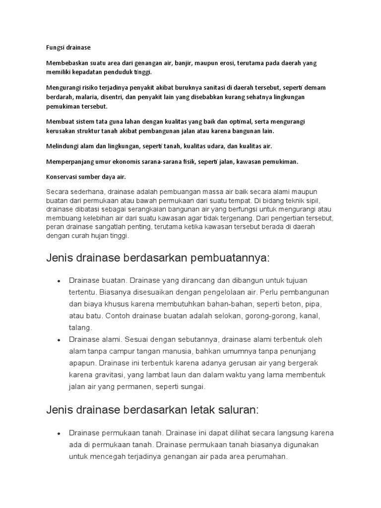 Fungsi Drainase | PDF