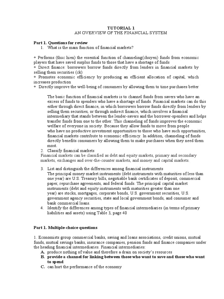 Tute 1 Questions | PDF | Financial Markets | Bonds (Finance)