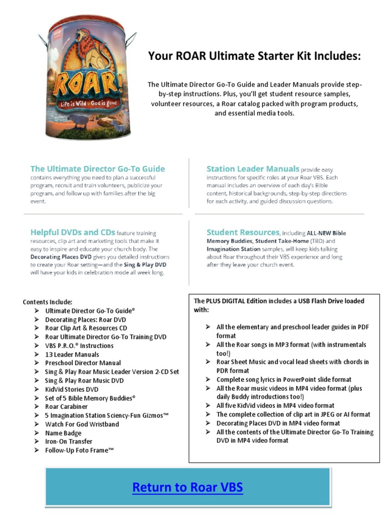 Roar Ultimate Starter Kit Contents Comparison | PDF