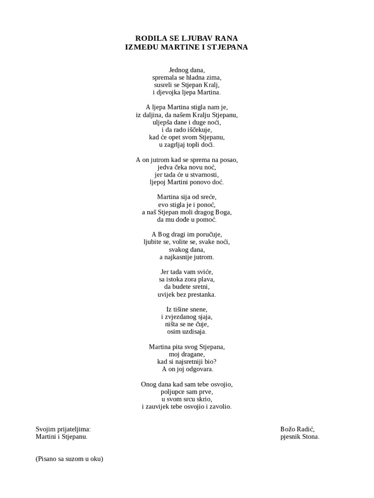 Bozo Radic - Pjesma | PDF